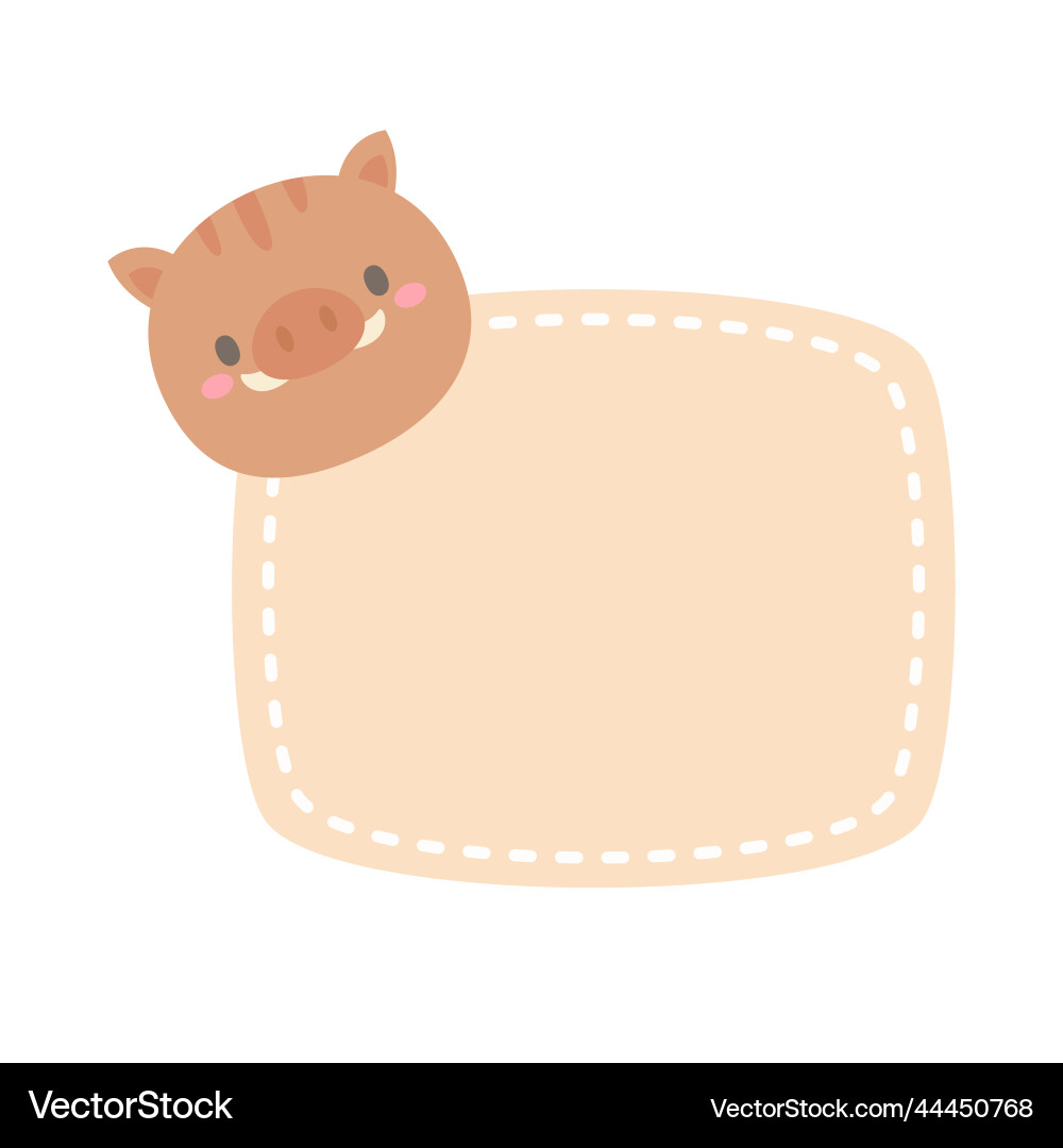 Cute wild animal cartoon text frame Royalty Free Vector
