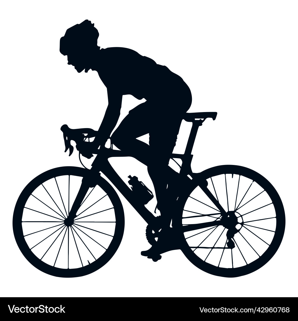 Cyclist silhouette side view high quality Vector Image
