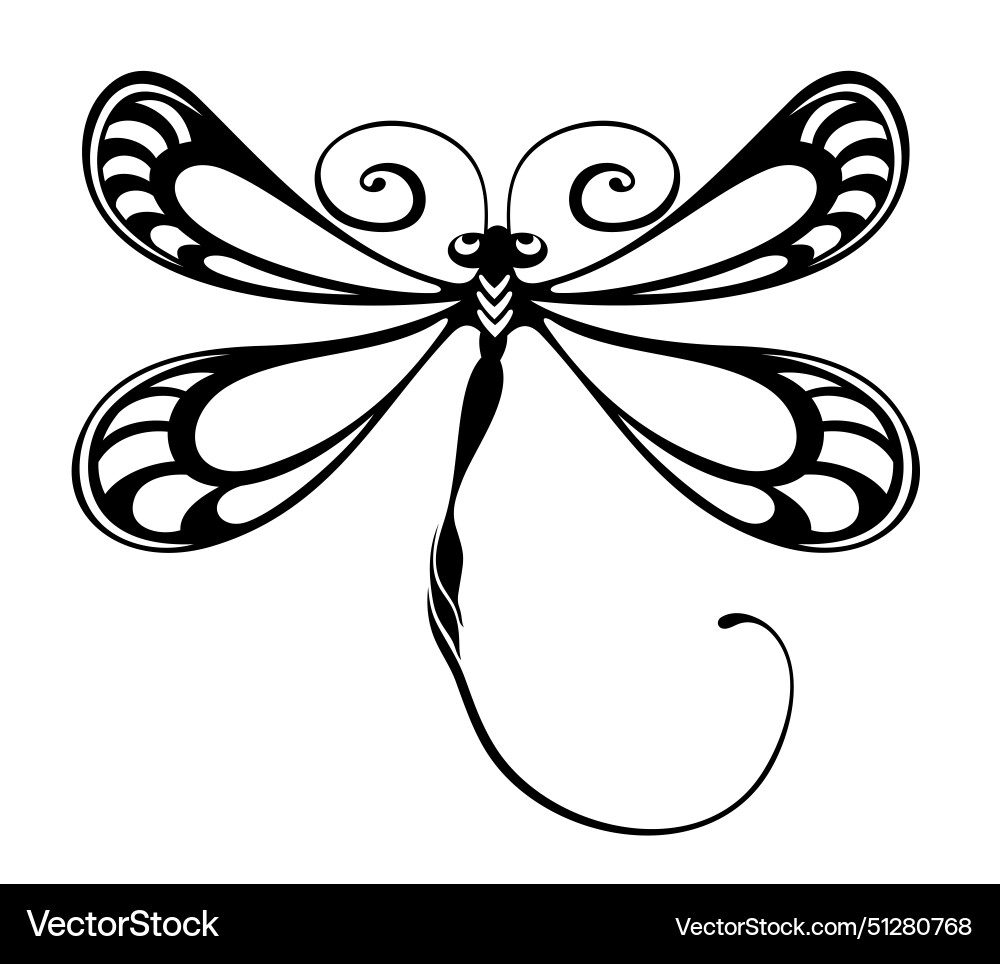Dragonfly silhouette Royalty Free Vector Image