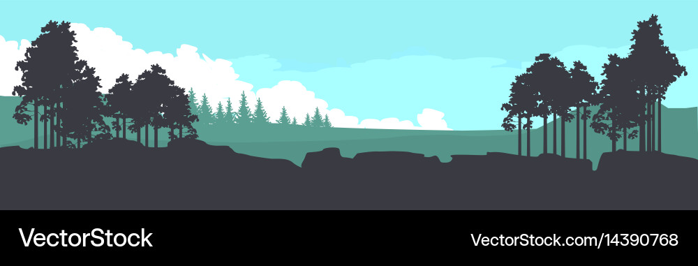 Forest Landscape Banner Royalty Free Vector Image