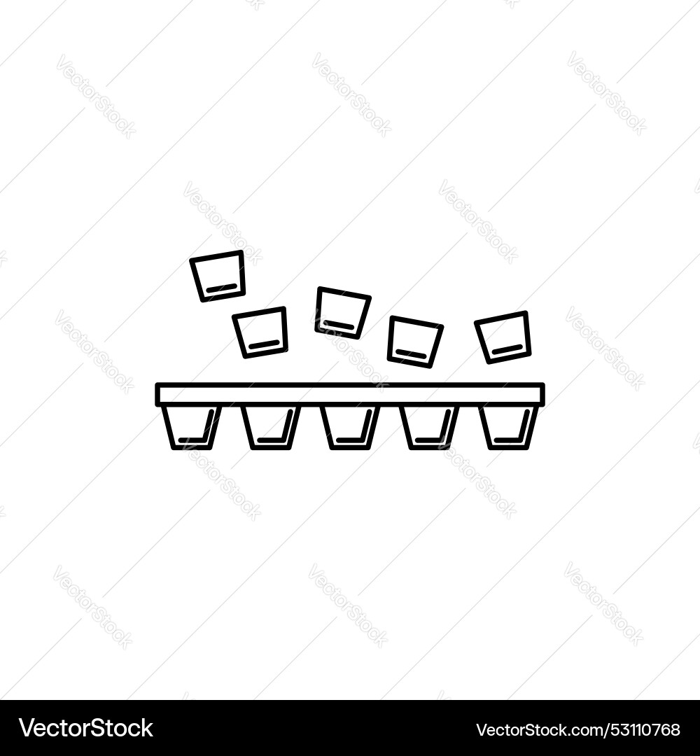 Ice cube plastic container icon Royalty Free Vector Image