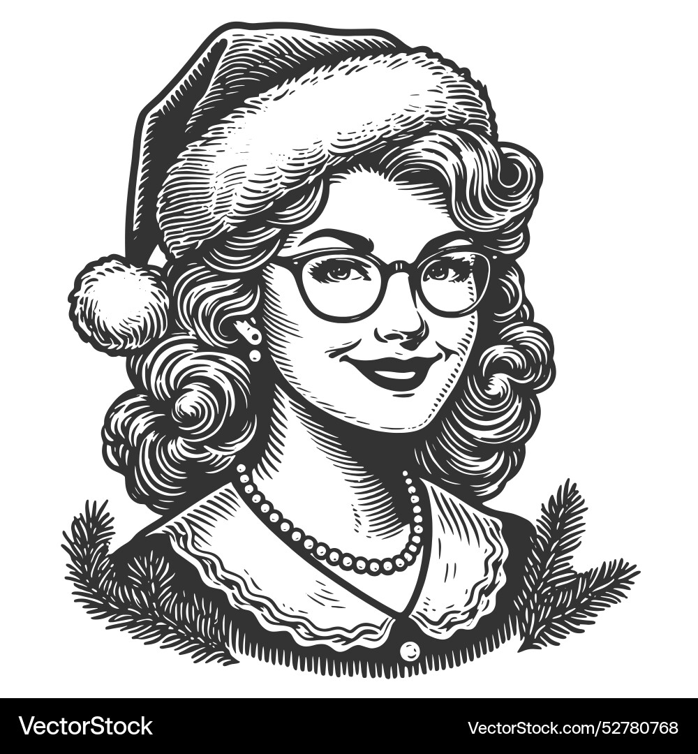 Mrs claus christmas woman Royalty Free Vector Image