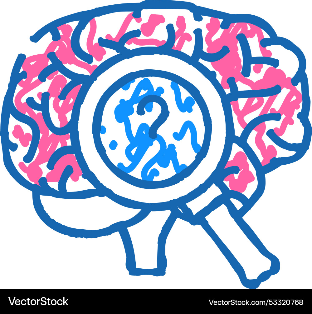 Psychology brain icon doodle Royalty Free Vector Image