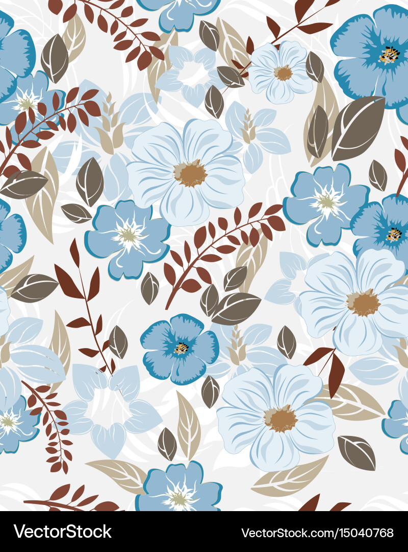 Seamless flowers pattern Royalty Free Vector Image