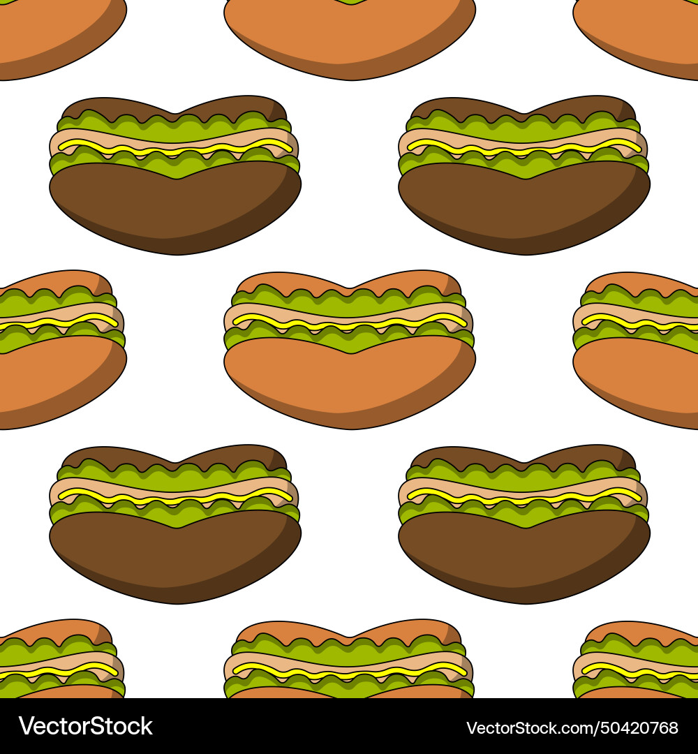 Seamless pattern with hot dog in the shape Vector Image