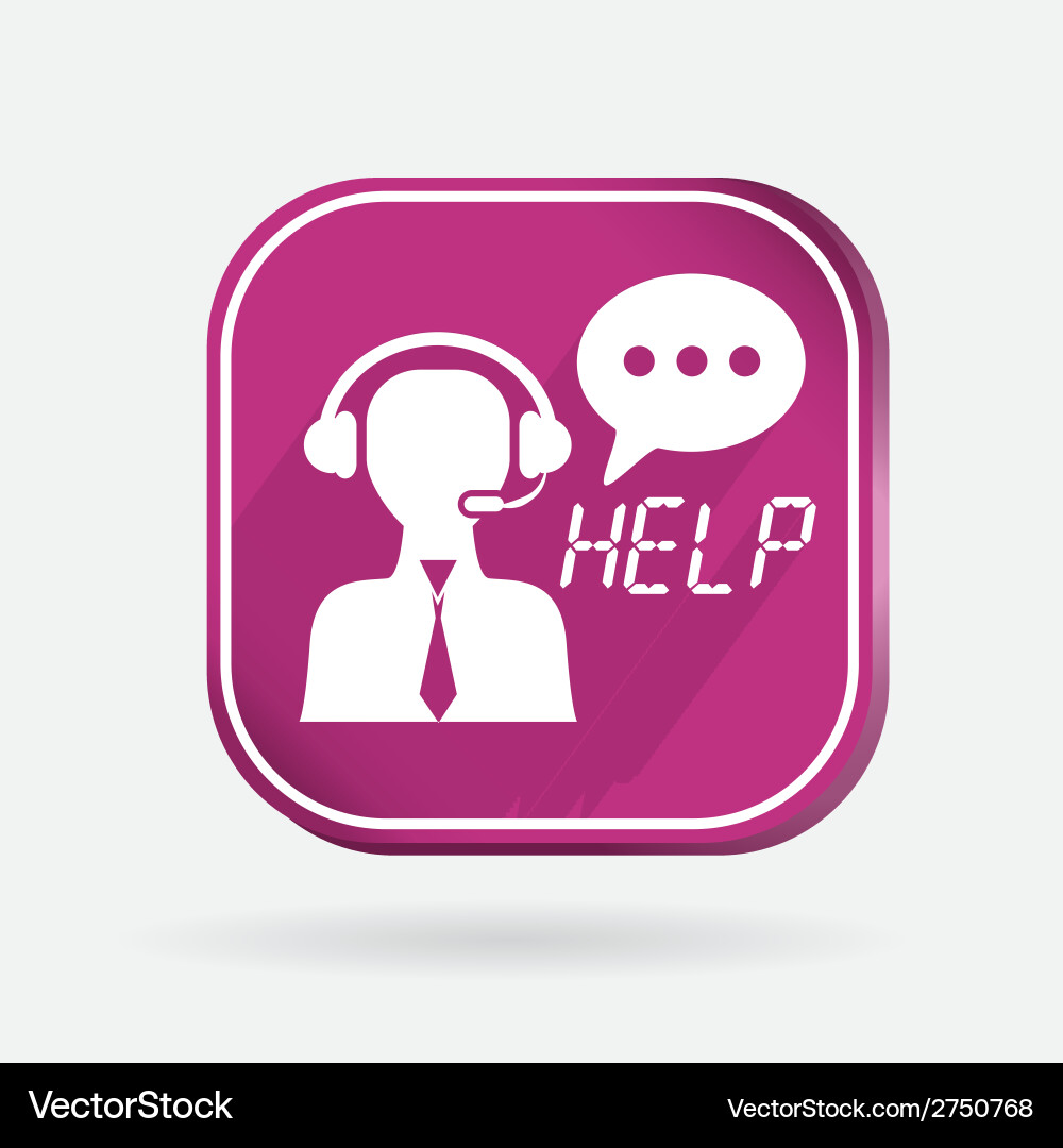 Square icon customer support Royalty Free Vector Image
