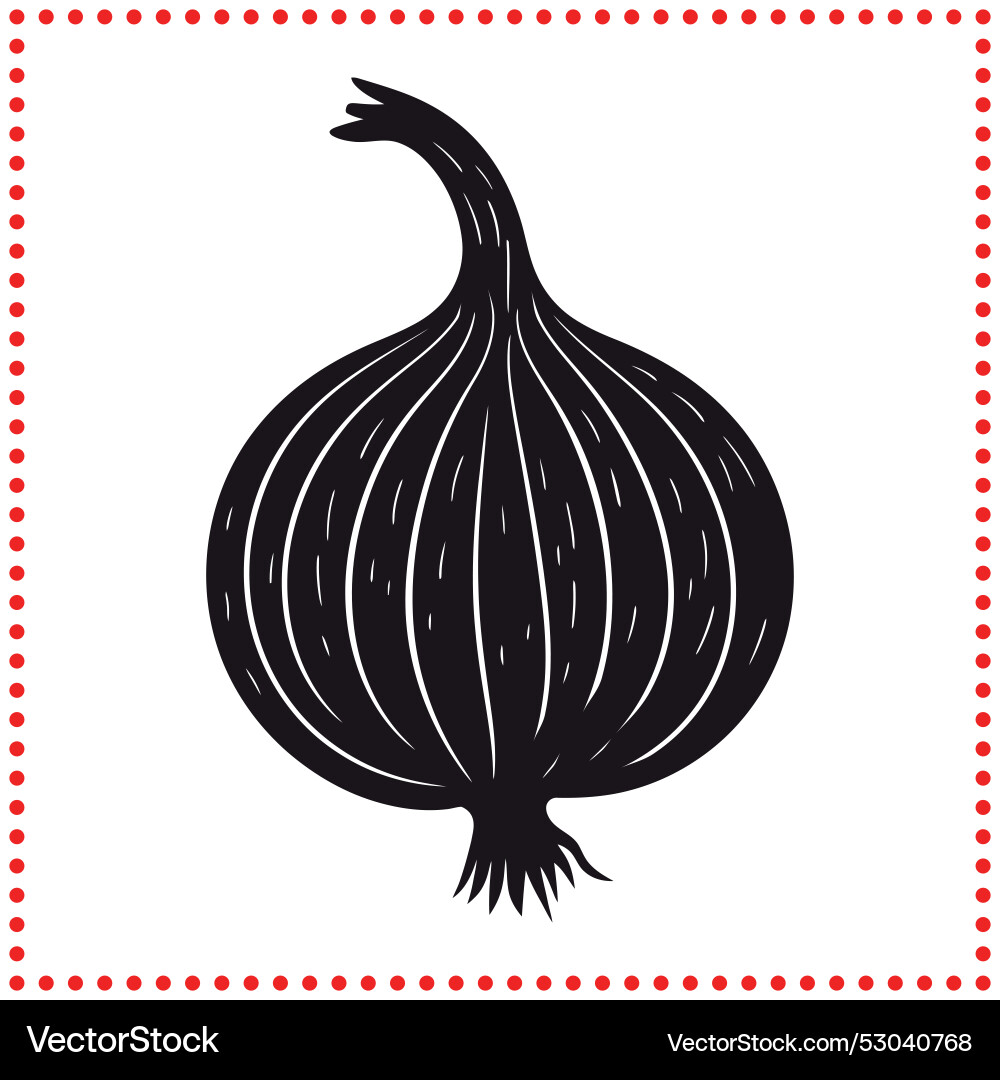 Stylized onion silhouette iconic design Royalty Free Vector