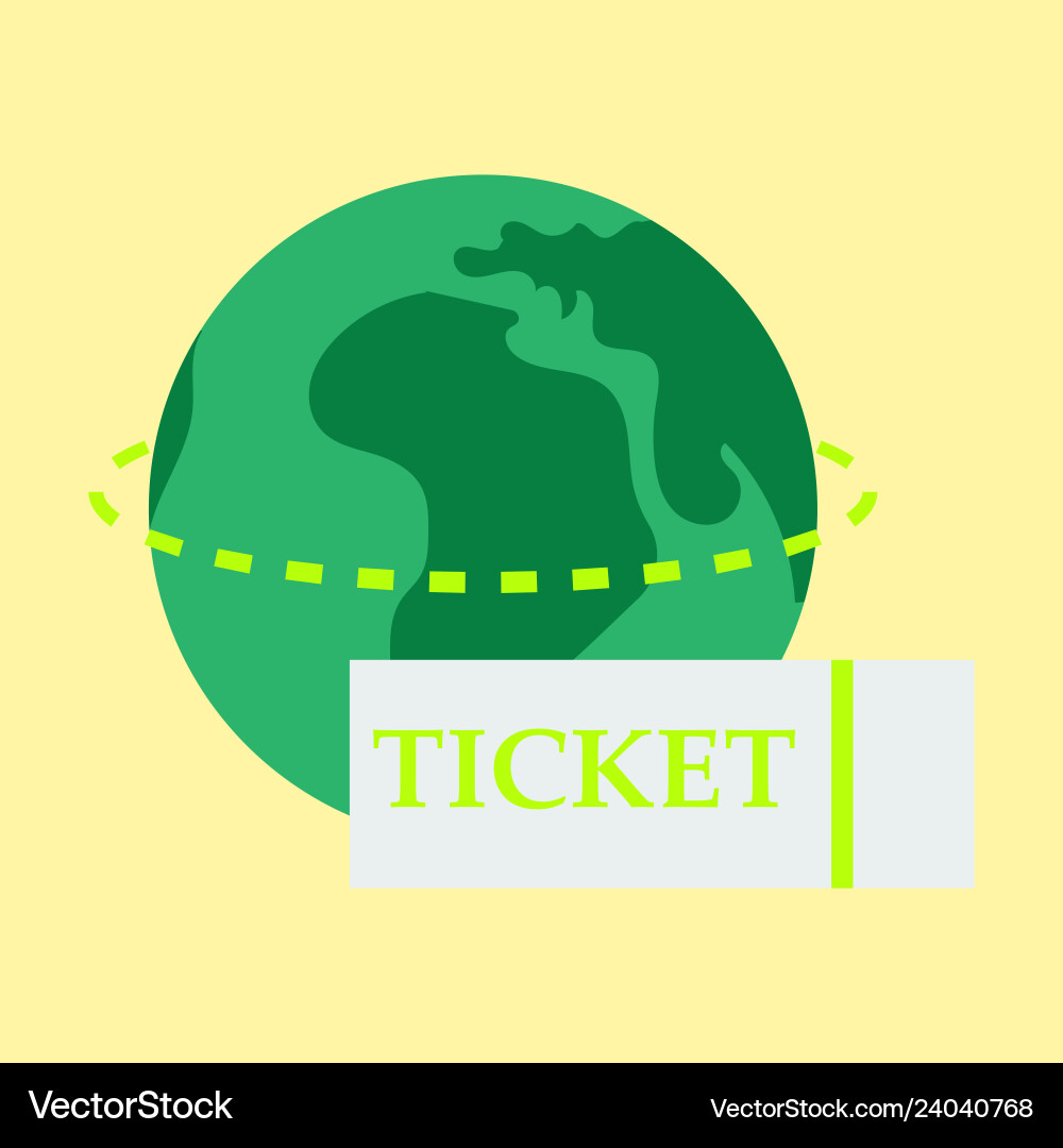 Ticket around the globe Royalty Free Vector Image