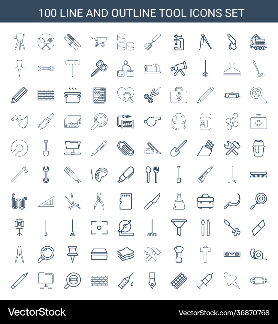 Werkzeug-Icons Lizenzfreies Vektorbild - VectorStock