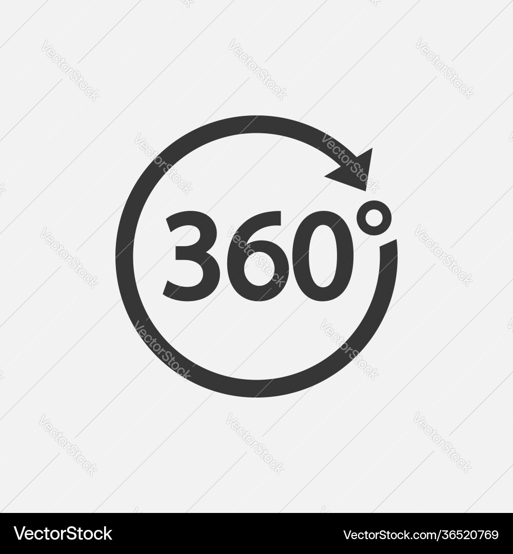 360 icon degree view symbol eps Royalty Free Vector Image