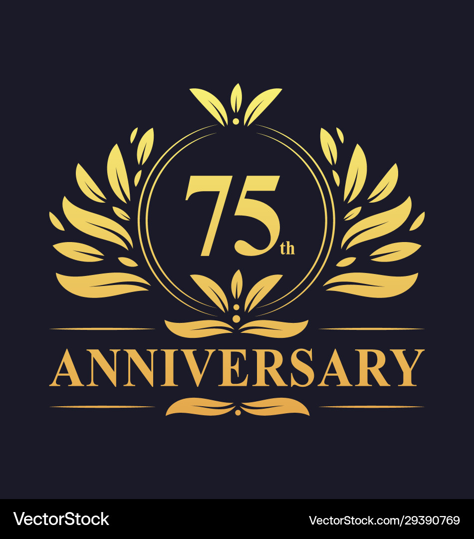 75th Anniversary Logo Isolated Abstract Black 75th Anniversary Logo