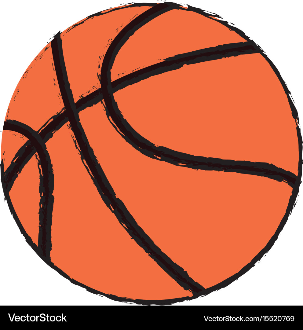 Basketball ball sport competition element Vector Image