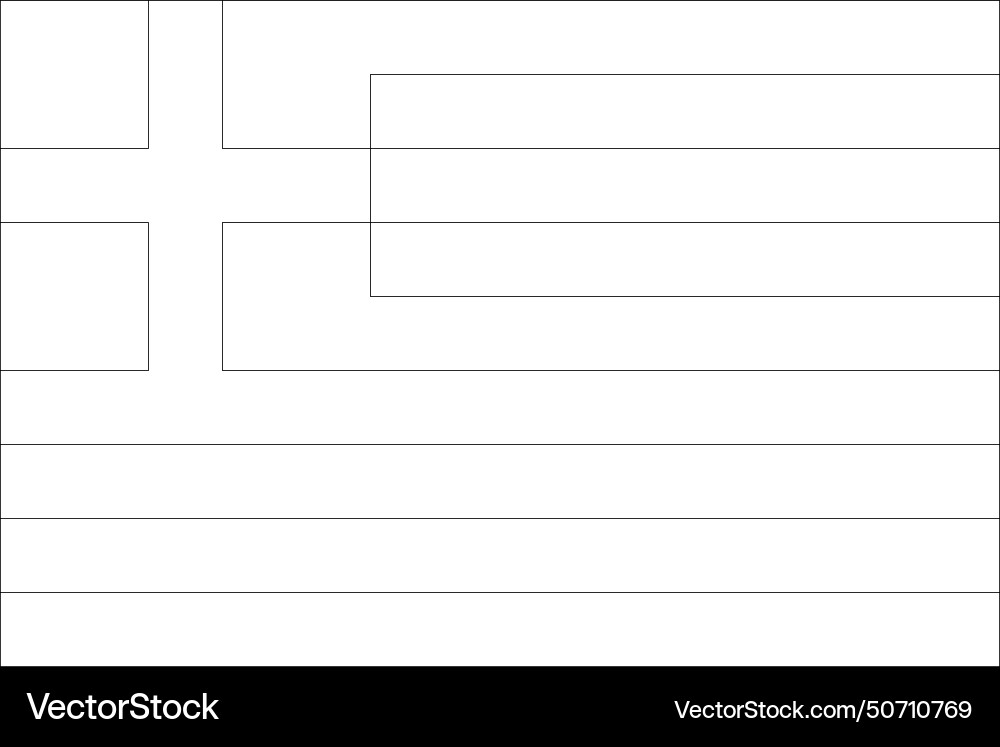 Black outline flag of greece Royalty Free Vector Image