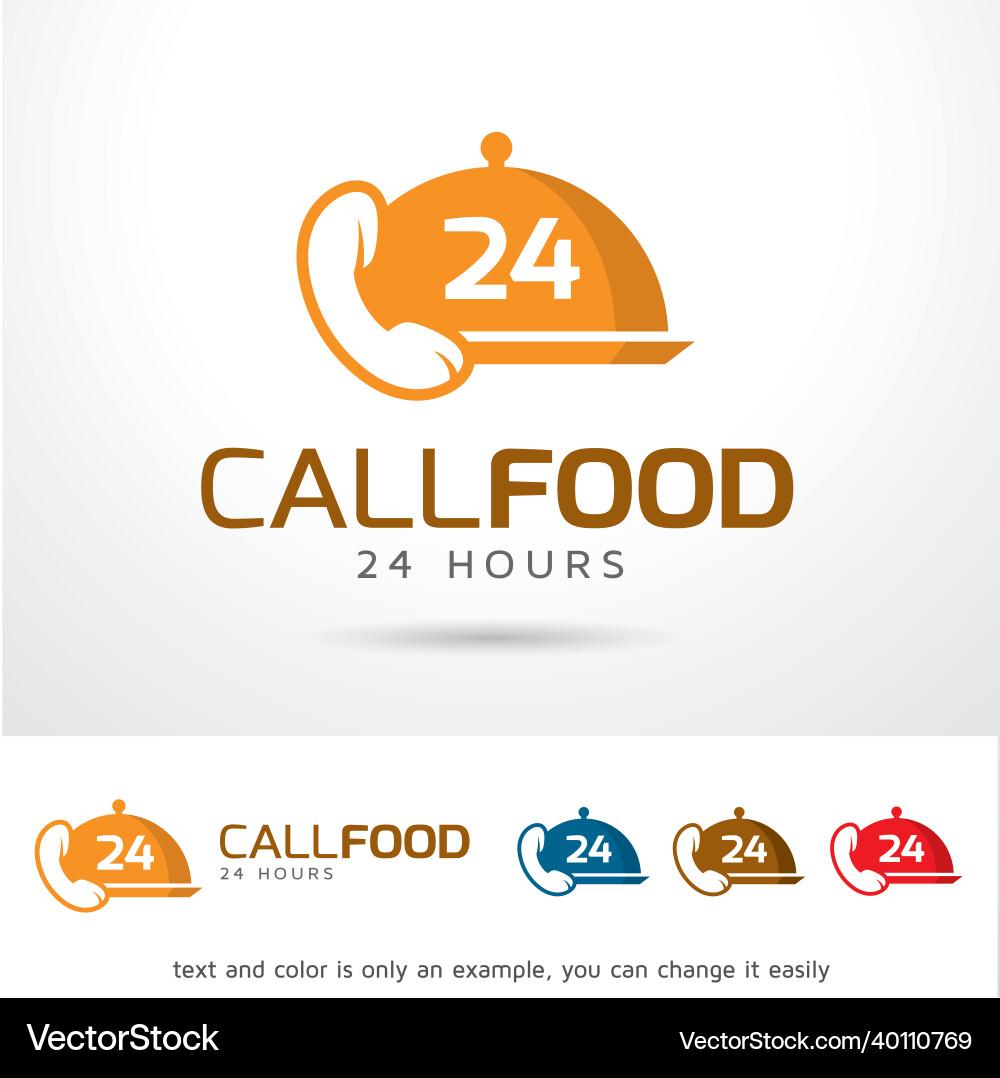 Call food logo template Royalty Free Vector Image