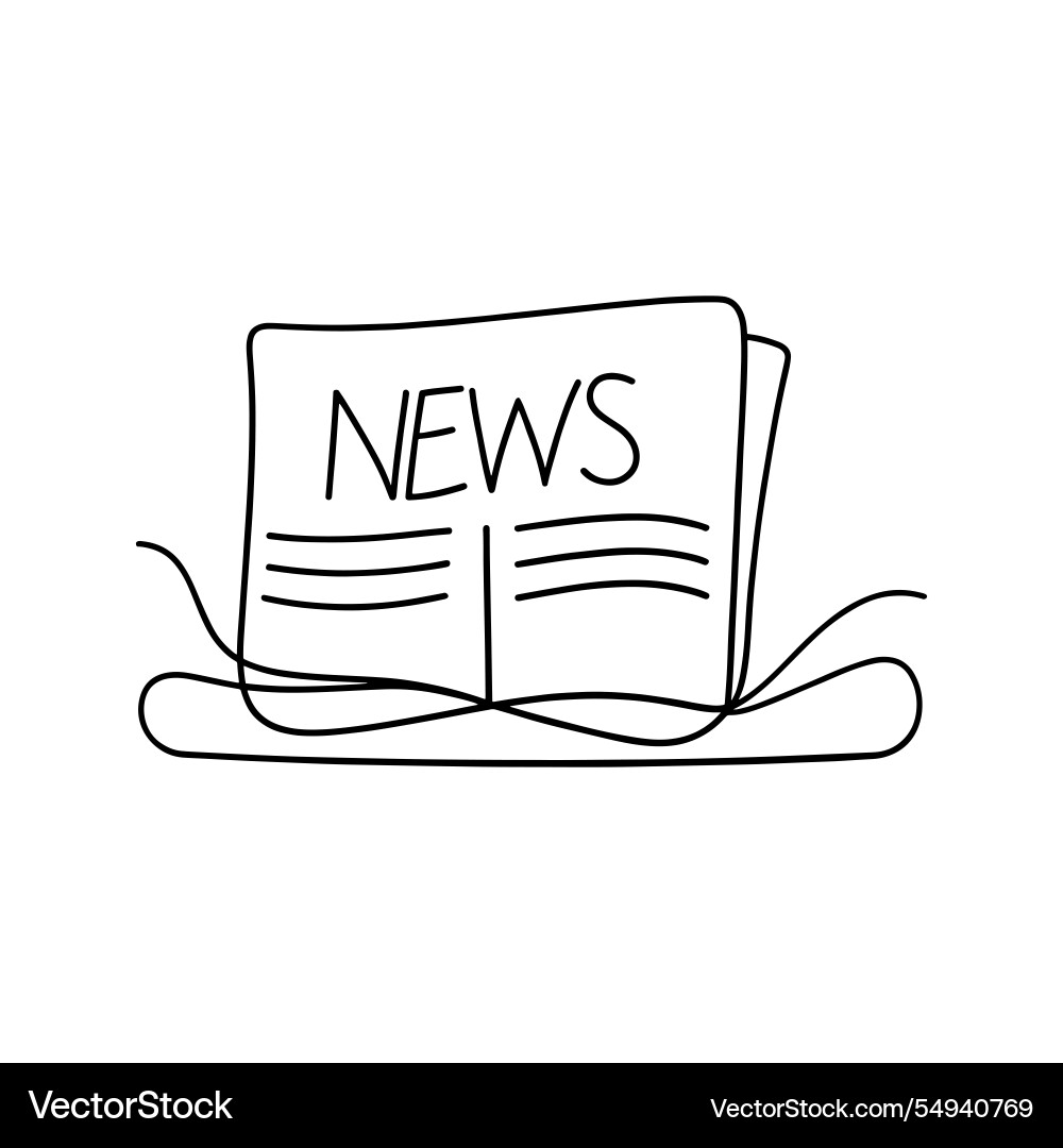 Continuous Line News Headlines Royalty Free Vector Image