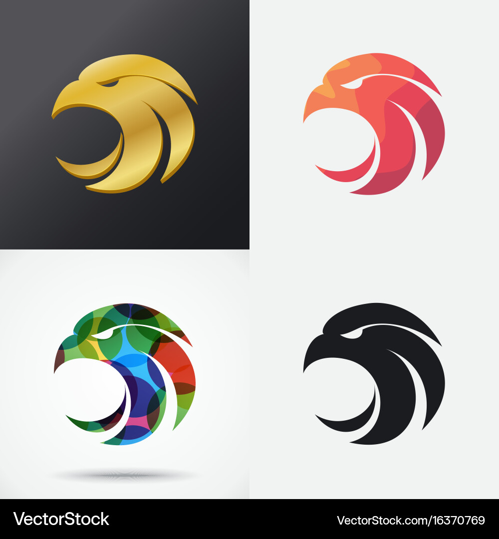 Eagle head icons Royalty Free Vector Image - VectorStock