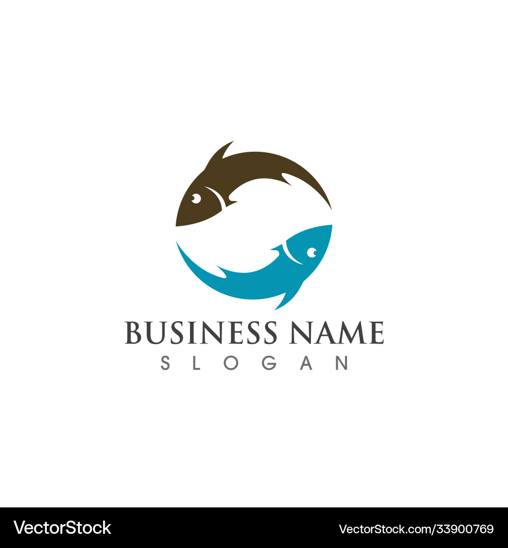 Fish logo and symbol symbols Royalty Free Vector Image