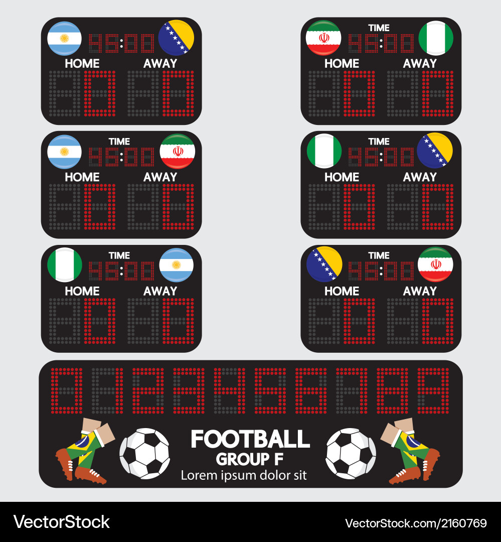 Football Scoreboard Display Royalty Free Vector Image