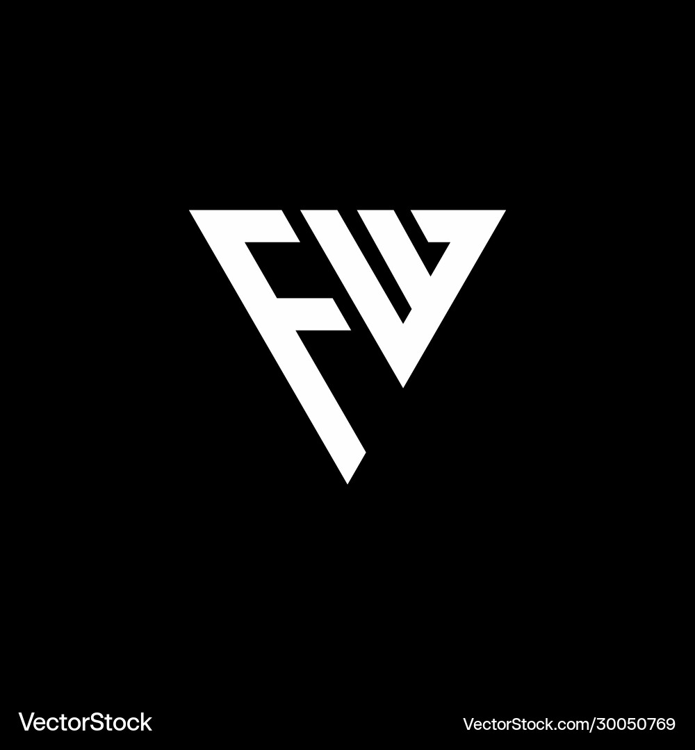 Fw logo letter monogram with triangle shape Vector Image