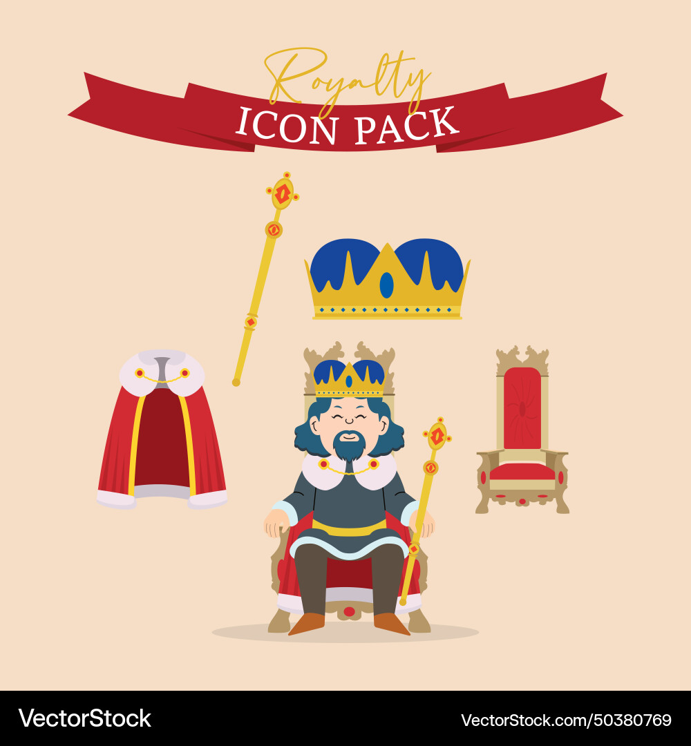 King character asset Royalty Free Vector Image