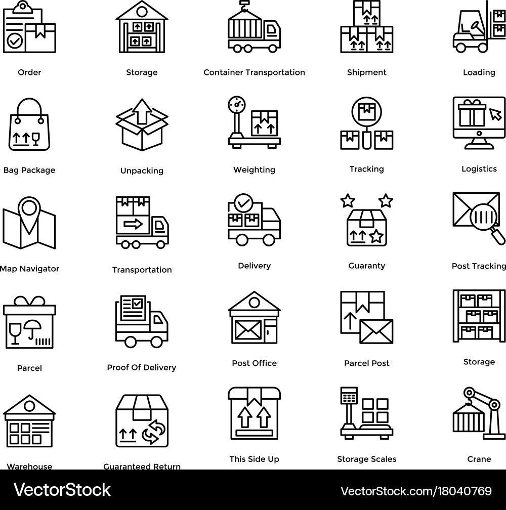 Logistic delivery icons set 3 Royalty Free Vector Image