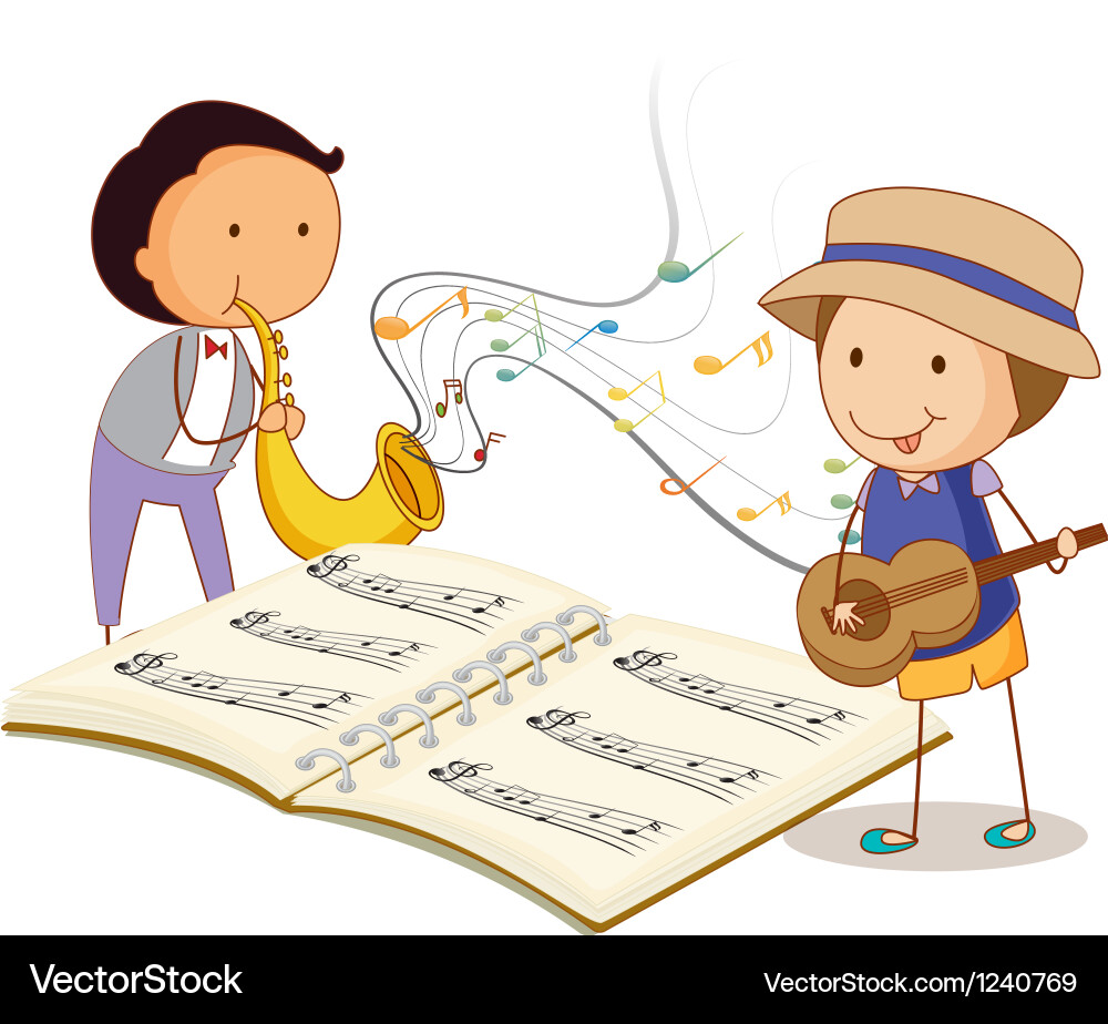 Musicians playing with the musical instruments Vector Image