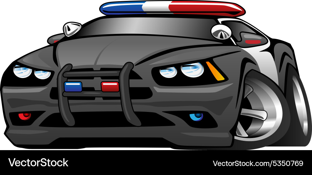 Police muscle car cartoon Royalty Free Vector Image
