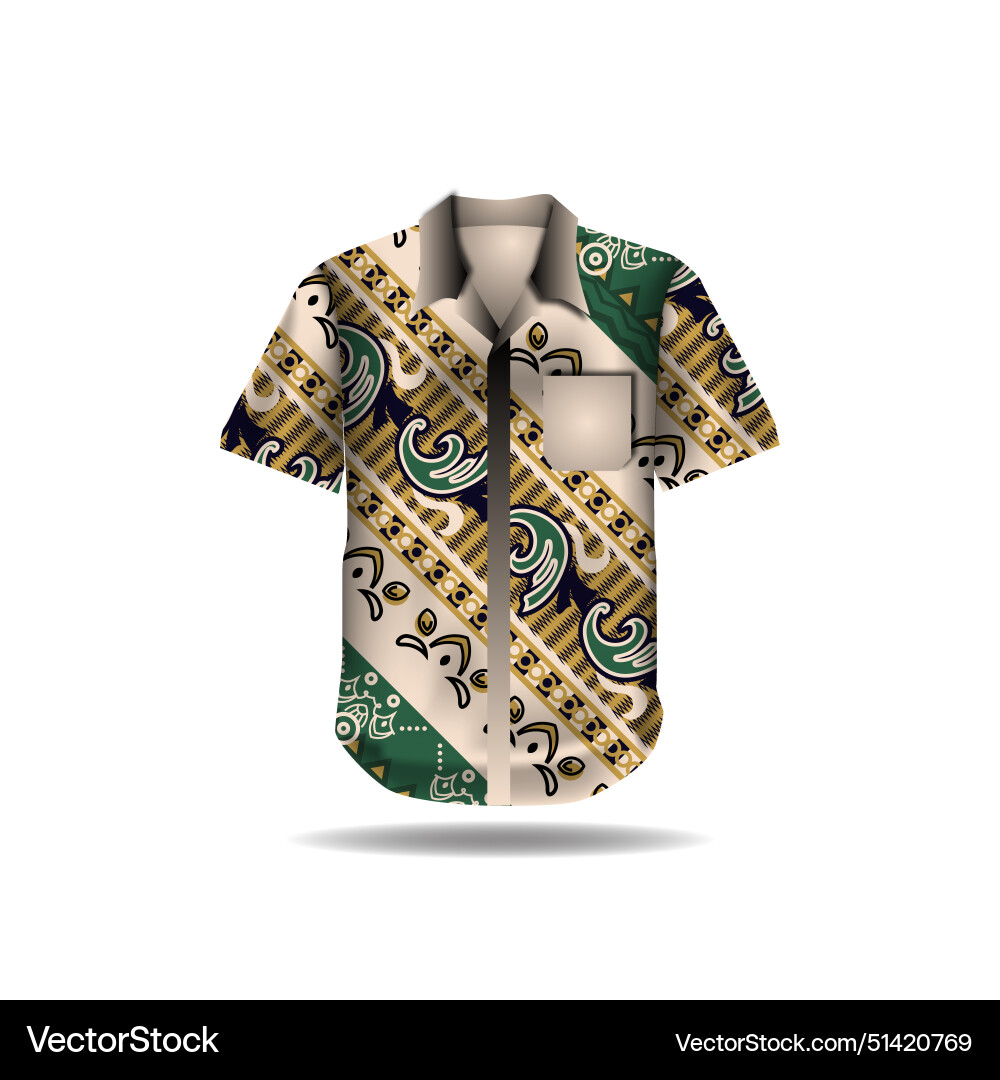 Shirt design with pattern batik indonesia Vector Image