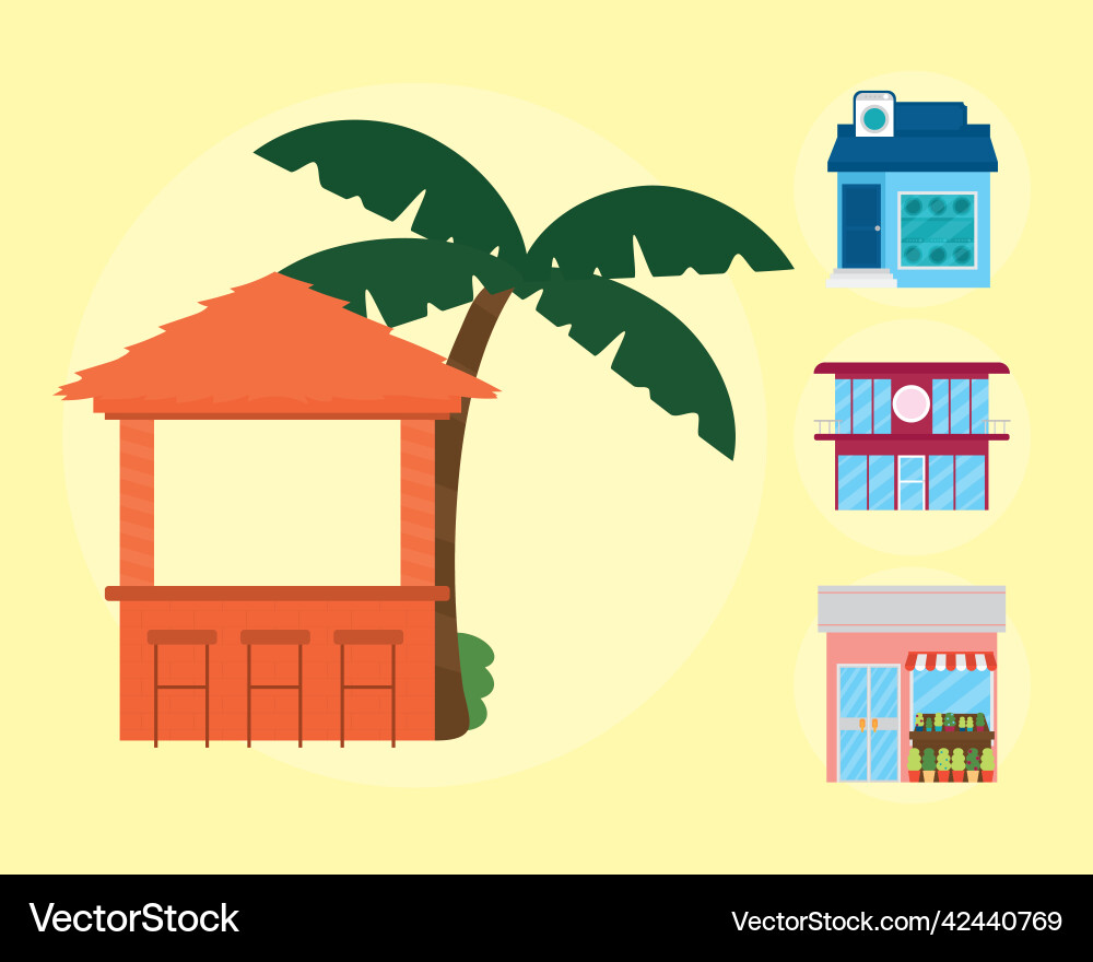 Shops icon set Royalty Free Vector Image - VectorStock