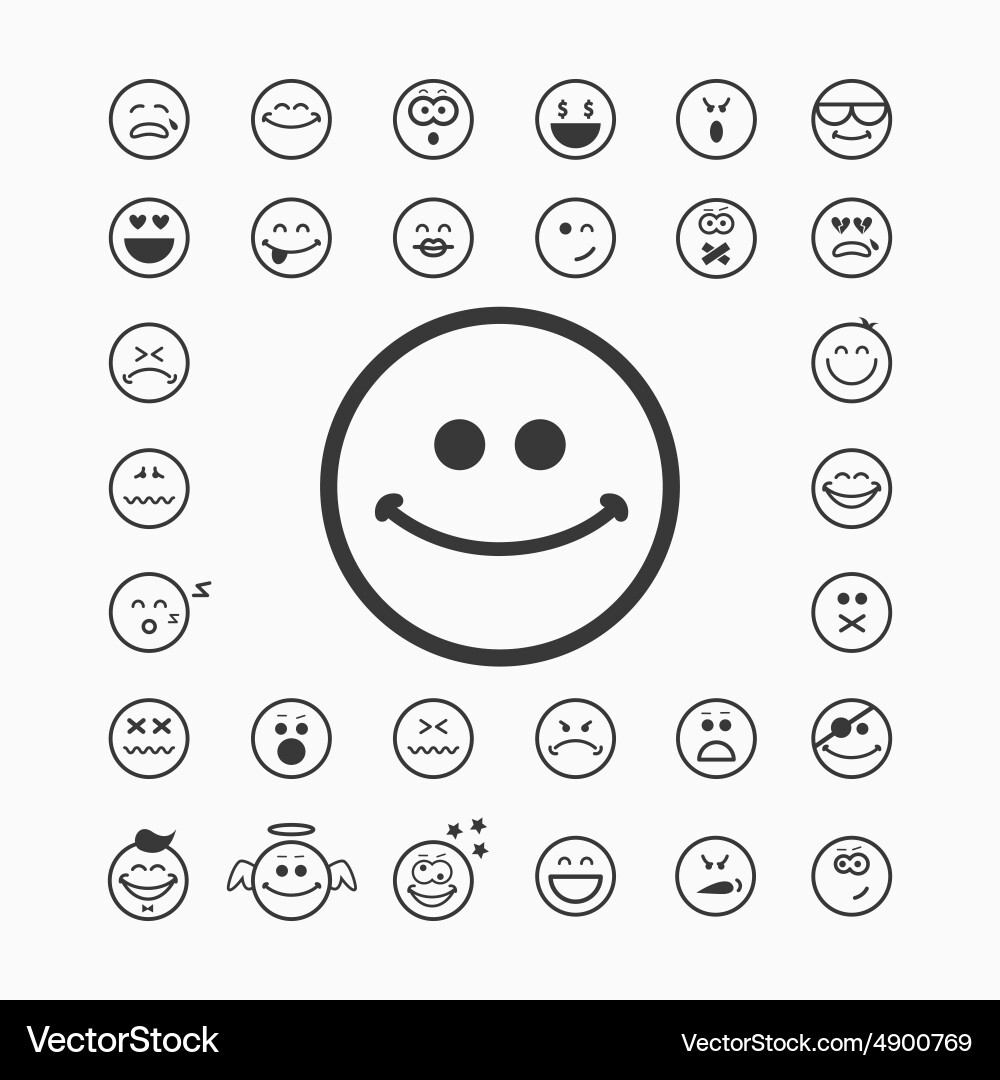 Smiley Gesichter Icons Lizenzfreies Vektorbild