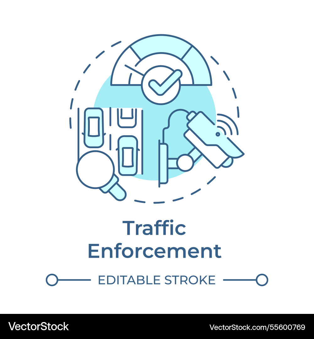 Traffic enforcement soft blue concept icon Vector Image