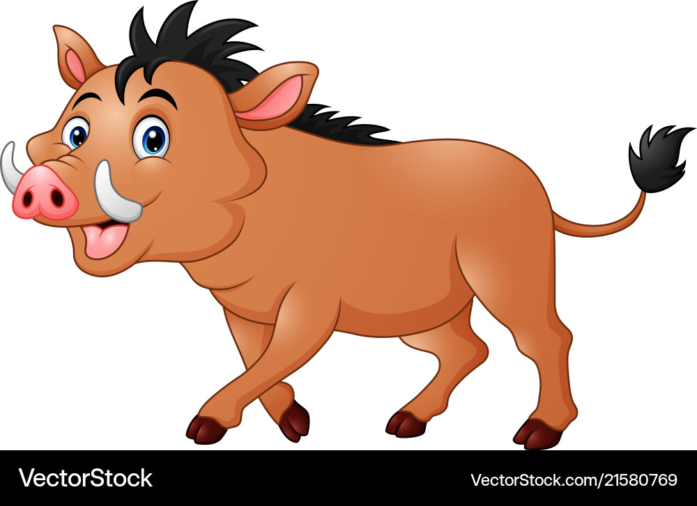 Wild boar cartoon Royalty Free Vector Image - VectorStock