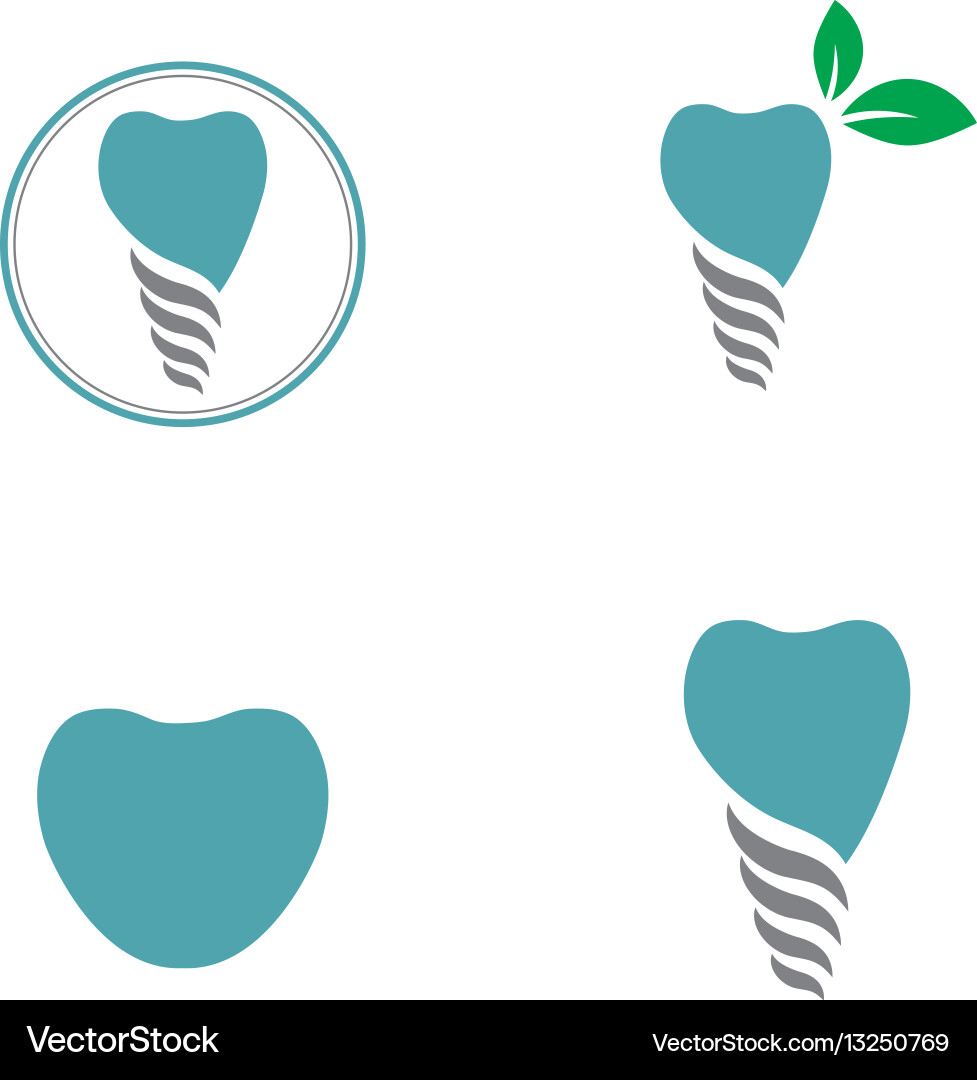 Zahn-Logo-Set Lizenzfreies Vektorbild - VectorStock