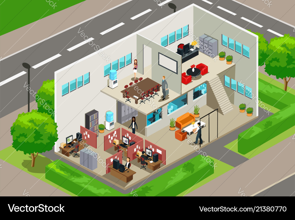 Business office Royalty Free Vector Image - VectorStock