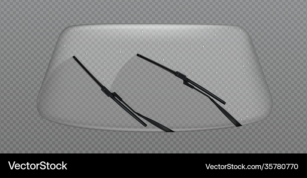 Car wiper clean windscreen windshield with drops Vector Image
