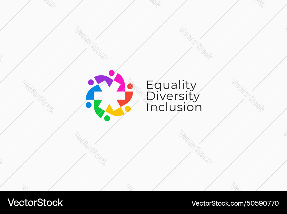 Equality diversity inclusion issue logo Royalty Free Vector