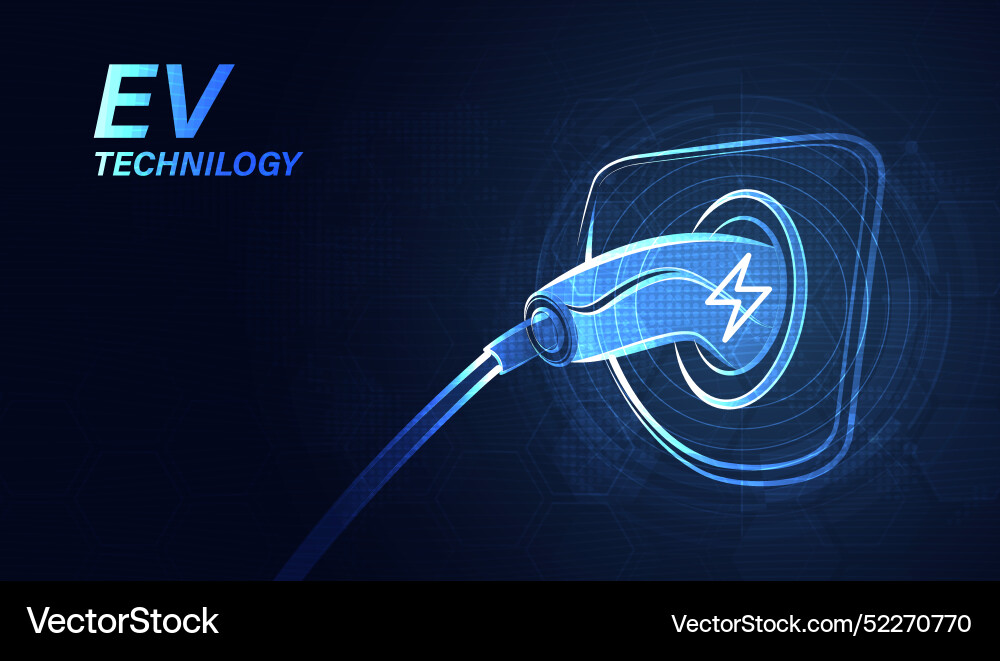 Ev electric car connect to charging station Vector Image