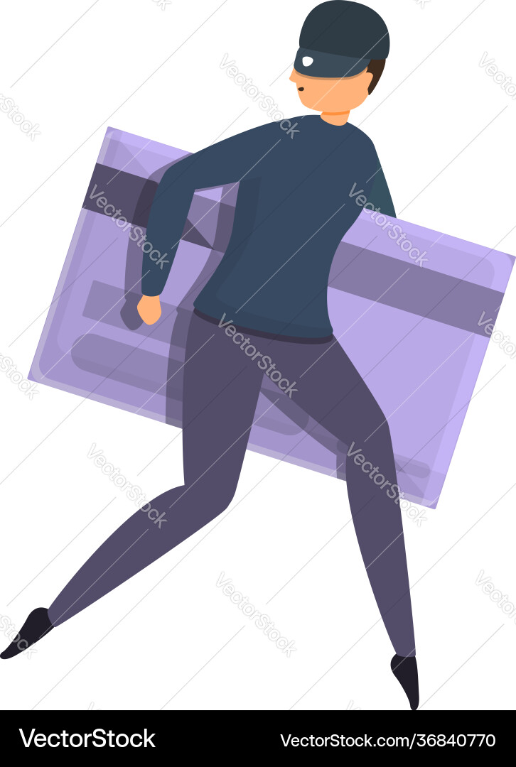 Hacker credit card icon cartoon style Royalty Free Vector