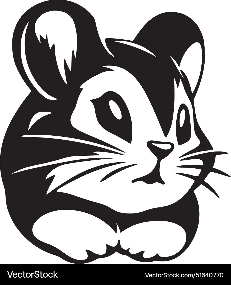 Hamster - black and white isolated icon Royalty Free Vector