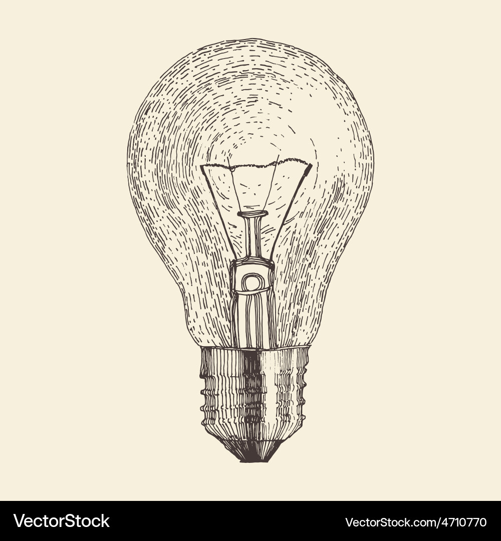 Light bulb vintage engraved Royalty Free Vector Image