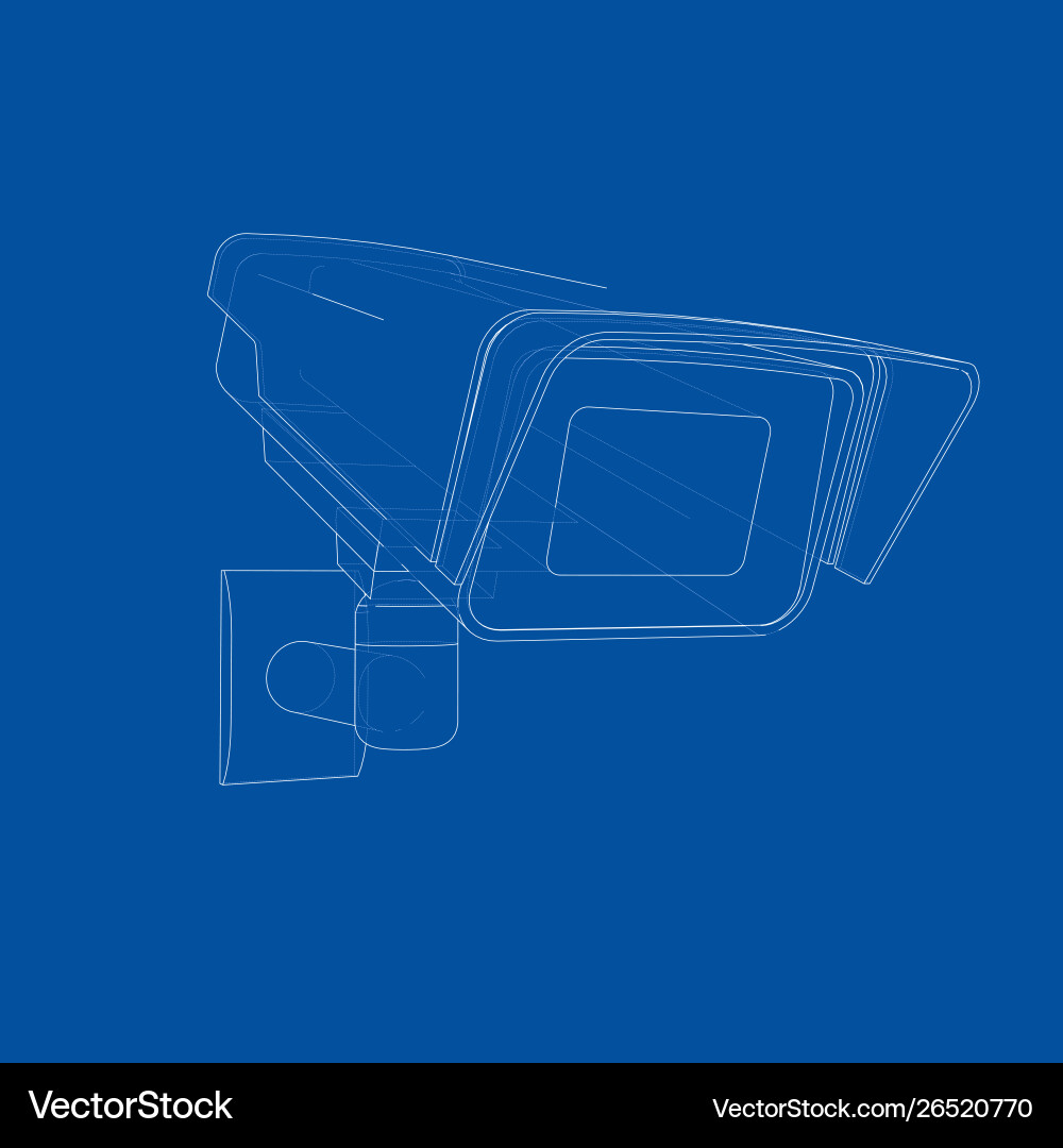 Outline cctv camera security Royalty Free Vector Image