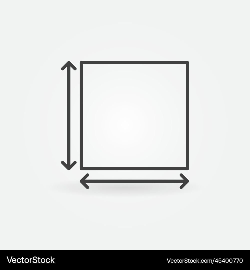 Perimeter dimension concept icon in outline style Vector Image