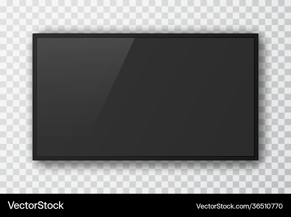 Realistic television screen on transparent Vector Image
