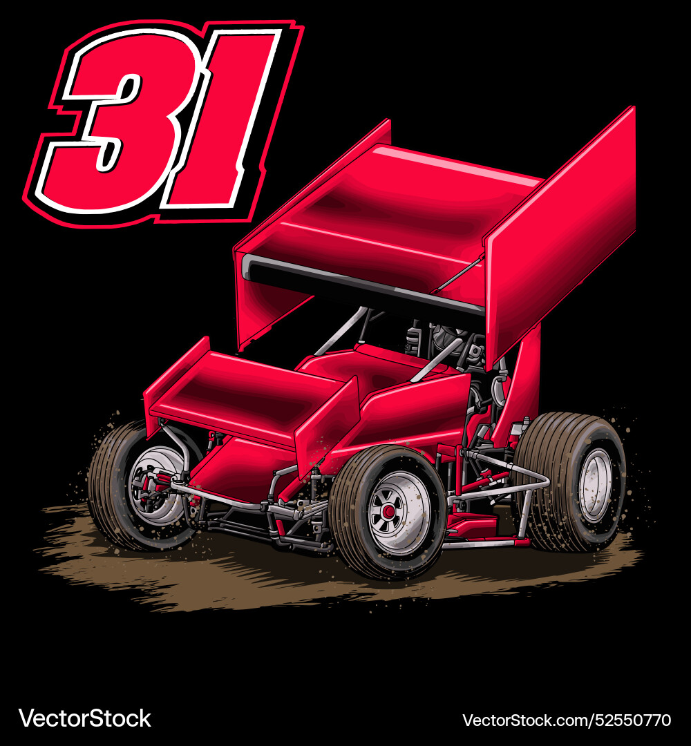 Red drag racing car with black strip Royalty Free Vector