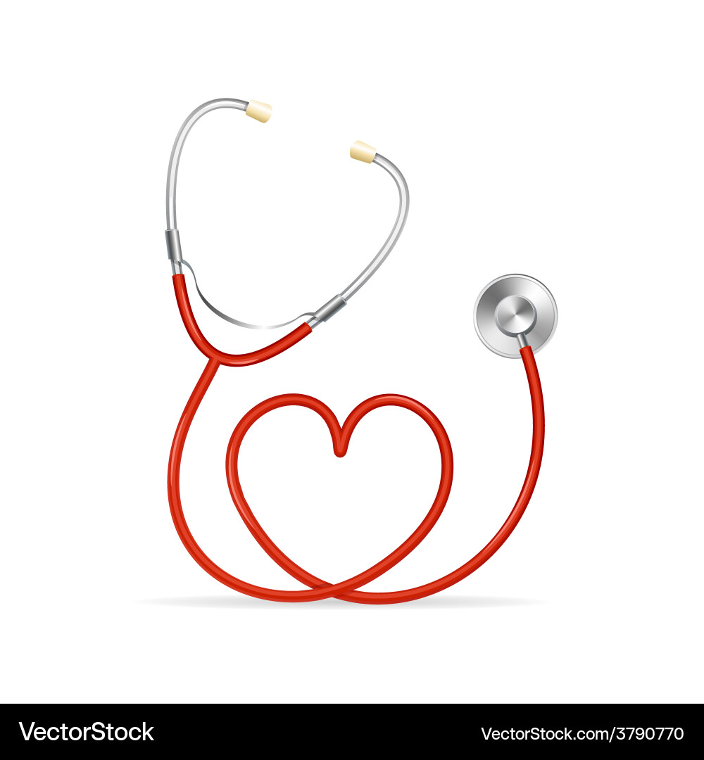 Red stethoscope Royalty Free Vector Image - VectorStock