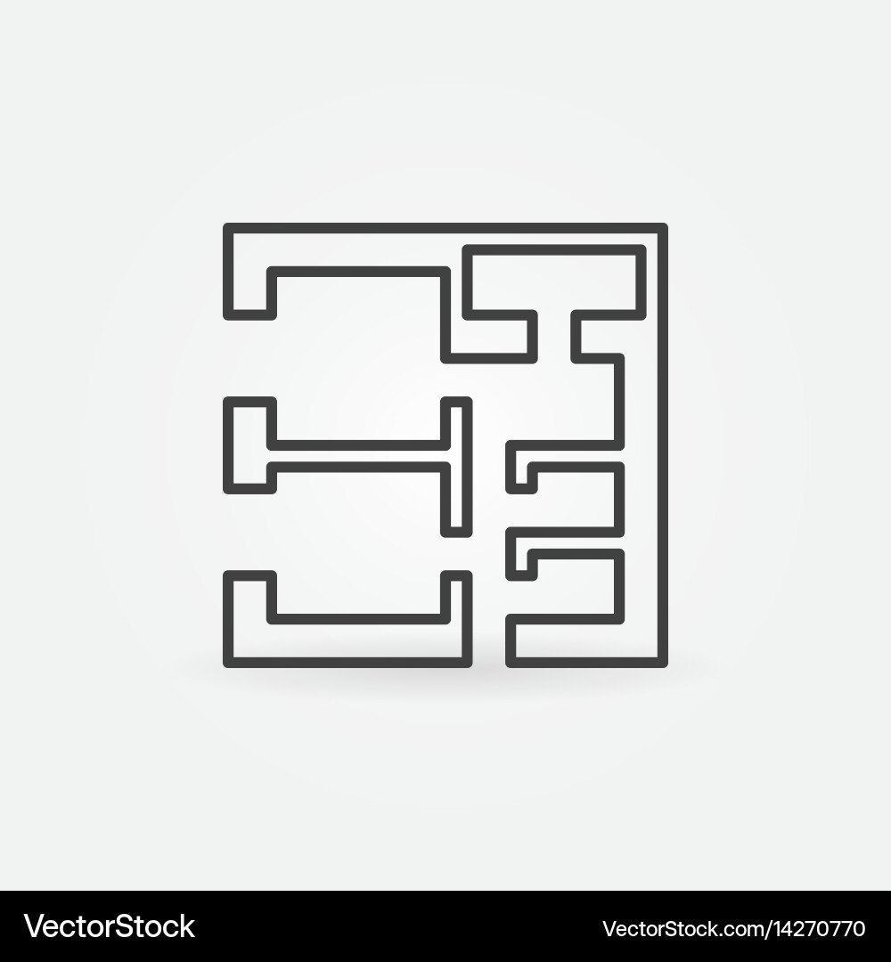 Square house plan icon Royalty Free Vector Image