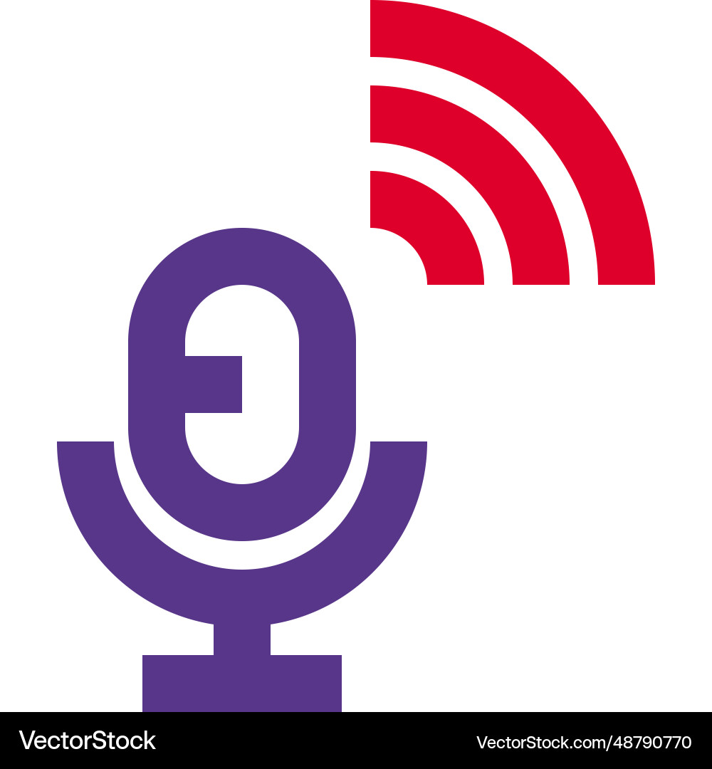 Wireless microphone with a charging facility Vector Image