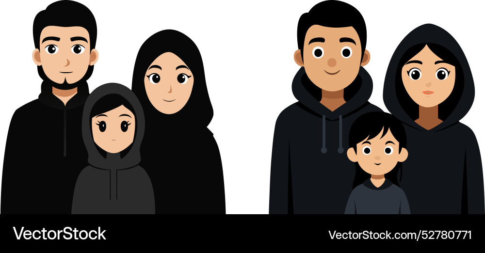 Animated cartoon family Royalty Free Vector Image