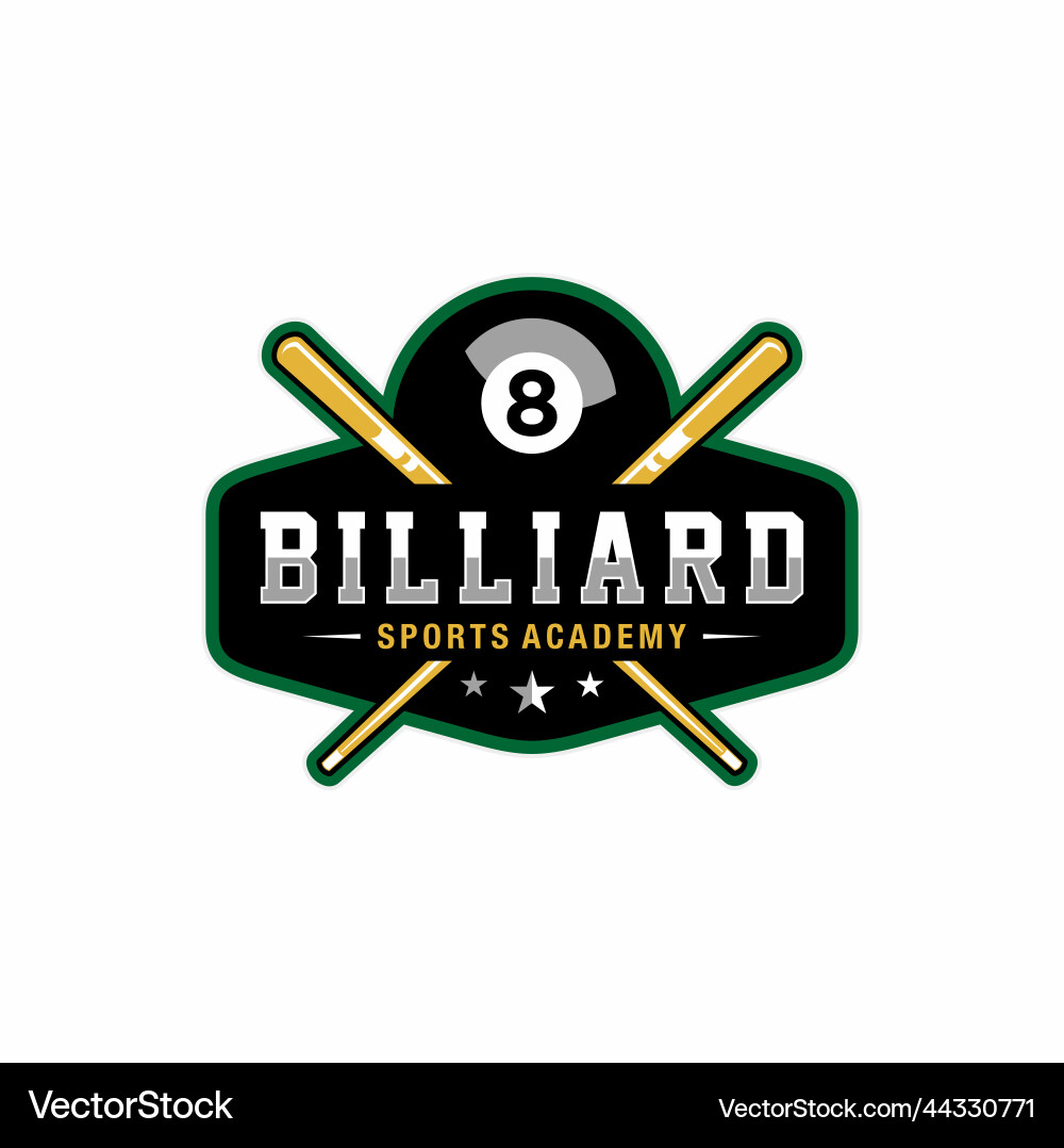 Billiard sports logo template design Royalty Free Vector