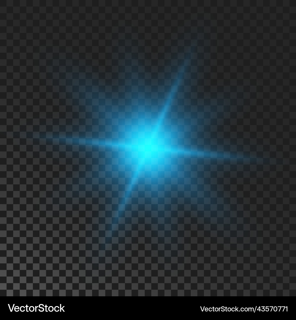 Blue glowing sparkling star Royalty Free Vector Image